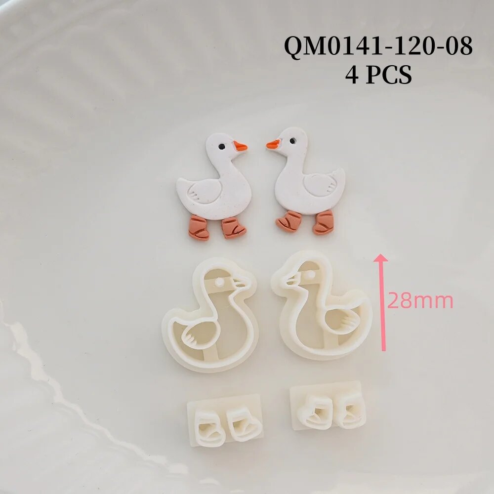 Резаки для глины мультяшные животные PLA Белый, QM0141-120-08