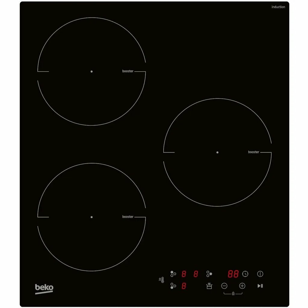 Индукционная варочная поверхность Beko HII 43400 TO, конфорок: 3 шт, стеклокерамика, независимая, черный