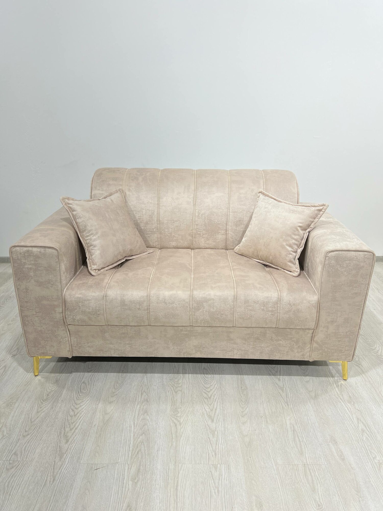 Диван HBR, для гостиной и офиса, двухместный, велюровый, бежевый