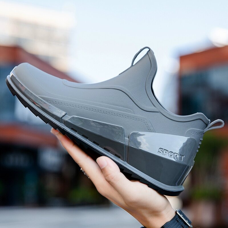 Полусапожки, немецкие спортивные резиновые сапоги, мужские короткие водонепроницаемые ботинки, теплые нескользящие низкие резиновые сапоги, обувь для кухни, рыбалки