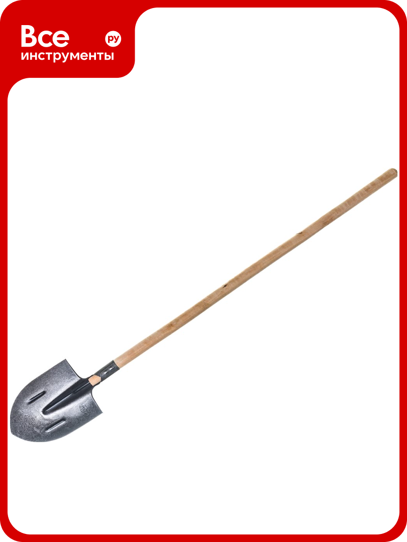 Штыковая лопата из рельсовой стали с черенком Gigant с ребрами жесткости GBS-01, копки грунта