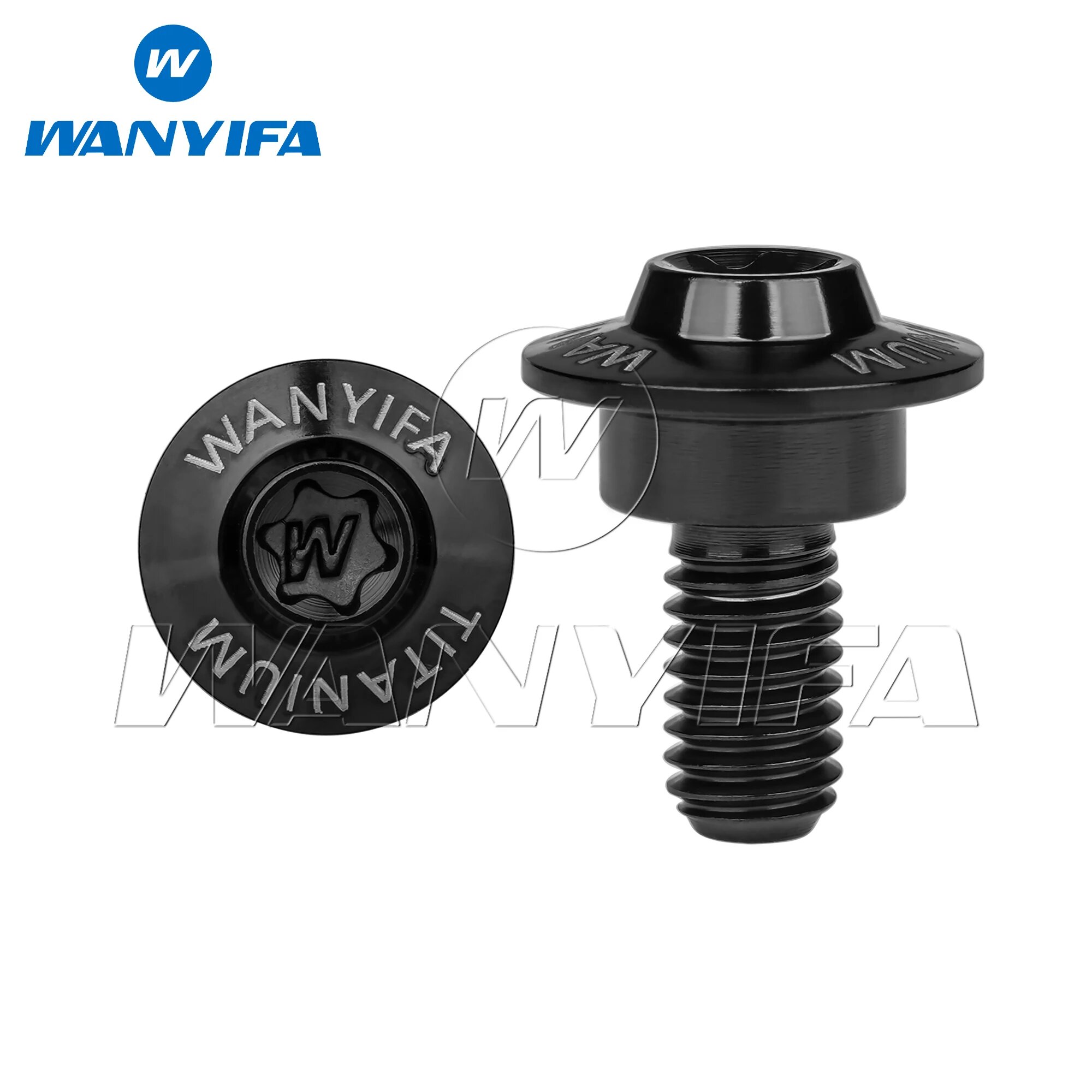 Wanyifa Титановые ступенчатые болты M5/M6 Torx Black, M6x20(D18 d8 h10)