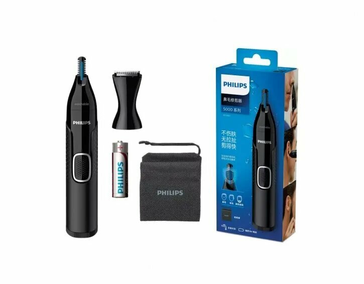 Philips Триммер для носа и ушей Триммер для носа и ушей Philips (оригинальный) NT5650, кол-во насадок 1