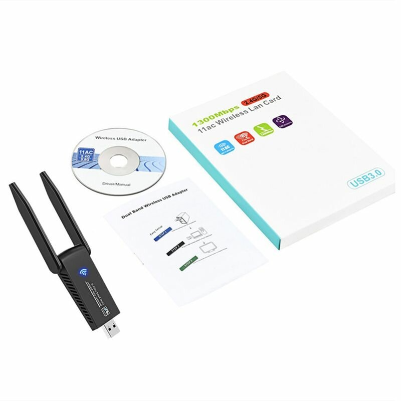 Двухдиапазонная сетевая карта USB 3.0 1300M MyPads с антенной для портативного ПК