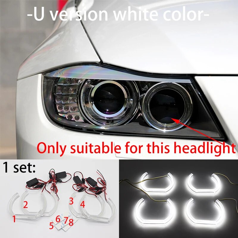 Для BMW 3 серии E90 E91 E92 E93 M3 2005-12 отличный стиль DTM ультра яркие светодиодные глаза ангела DRL Кольца Аксессуары для модернизации 3. U version white
