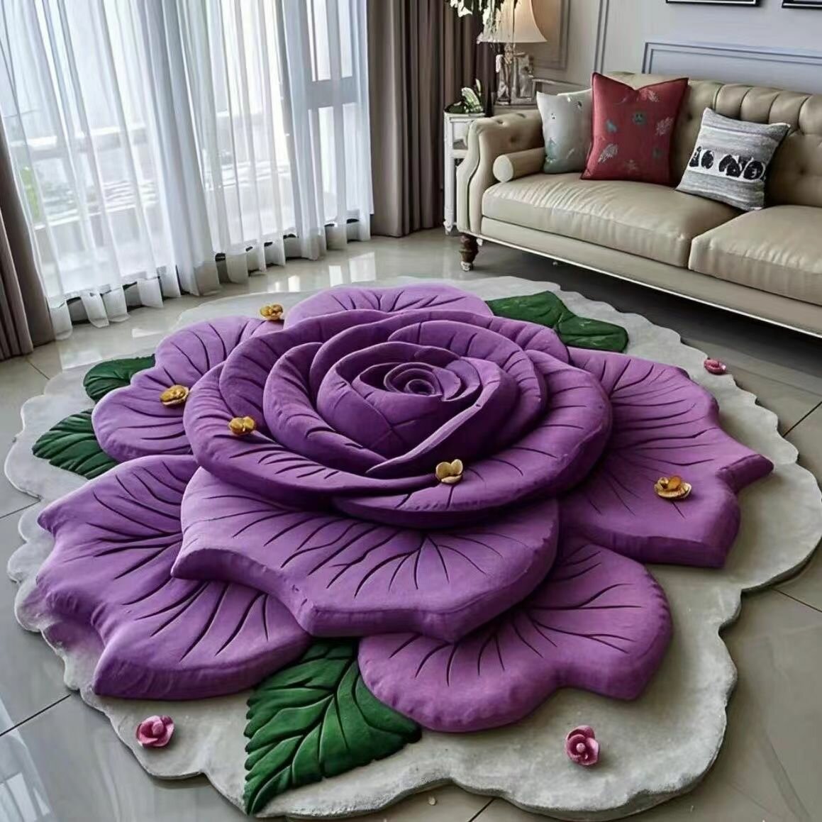 Плед из кристаллического флиса с круглым китайским цветочным принтом для гостиной и спальни (в стиле INS)