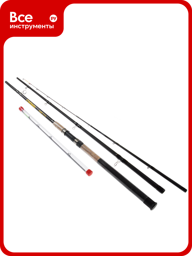 Фидерное удилище FISHING Краун файбергласс, 3м, 50-100 гр, в комплекте 3 вершинки 149-130