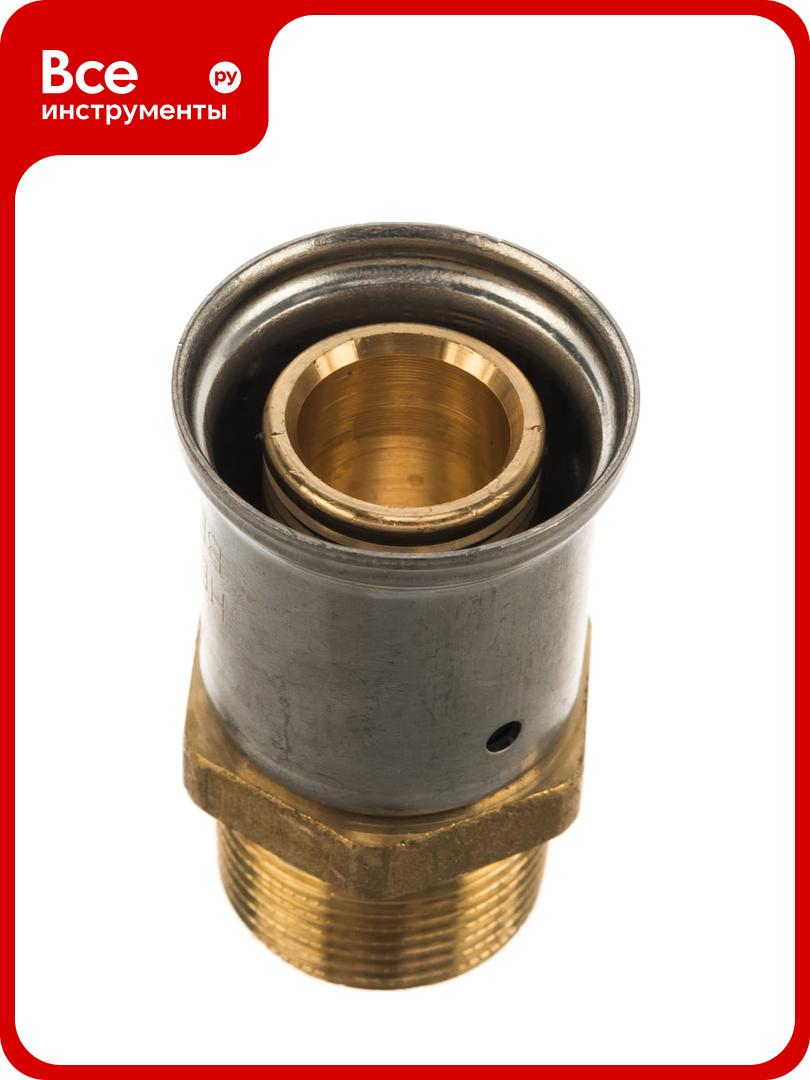 Муфта‑пресс HENCO латунь НР26x3/4 17P‑2605, муфта для трубных систем, резьбовое соединение 3/4‑дюйм, применение