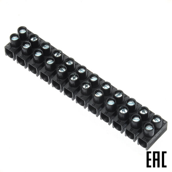 Блок TYP210_FA клеммный полиамид 12 пар винтовых клемм 2,5 кв. мм черный Kopos Kolin (2 шт. в комплекте)