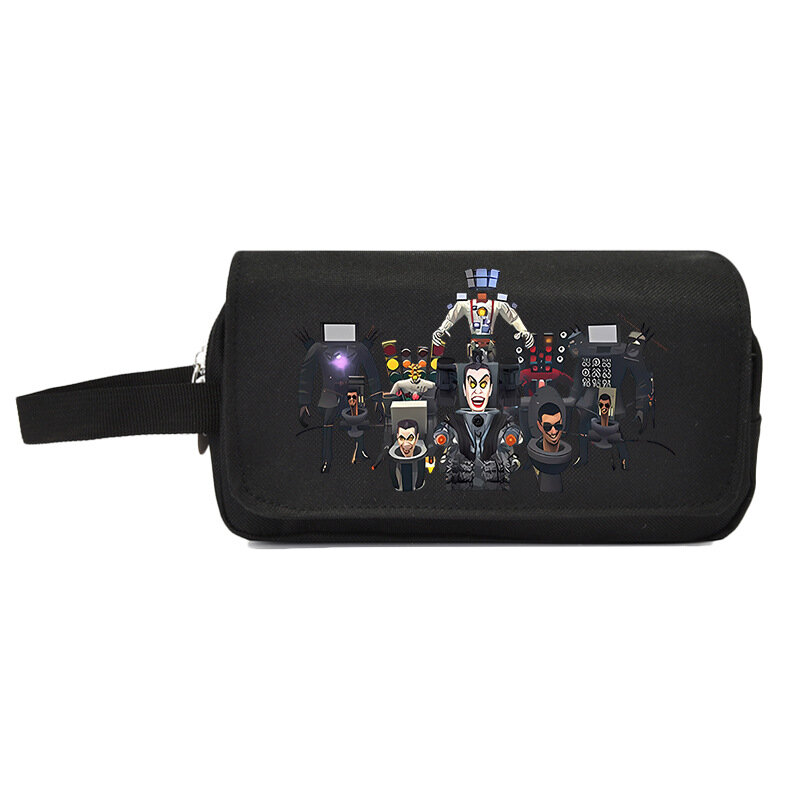 Пенал, для начальной и средней школы, черный, большая вместимость