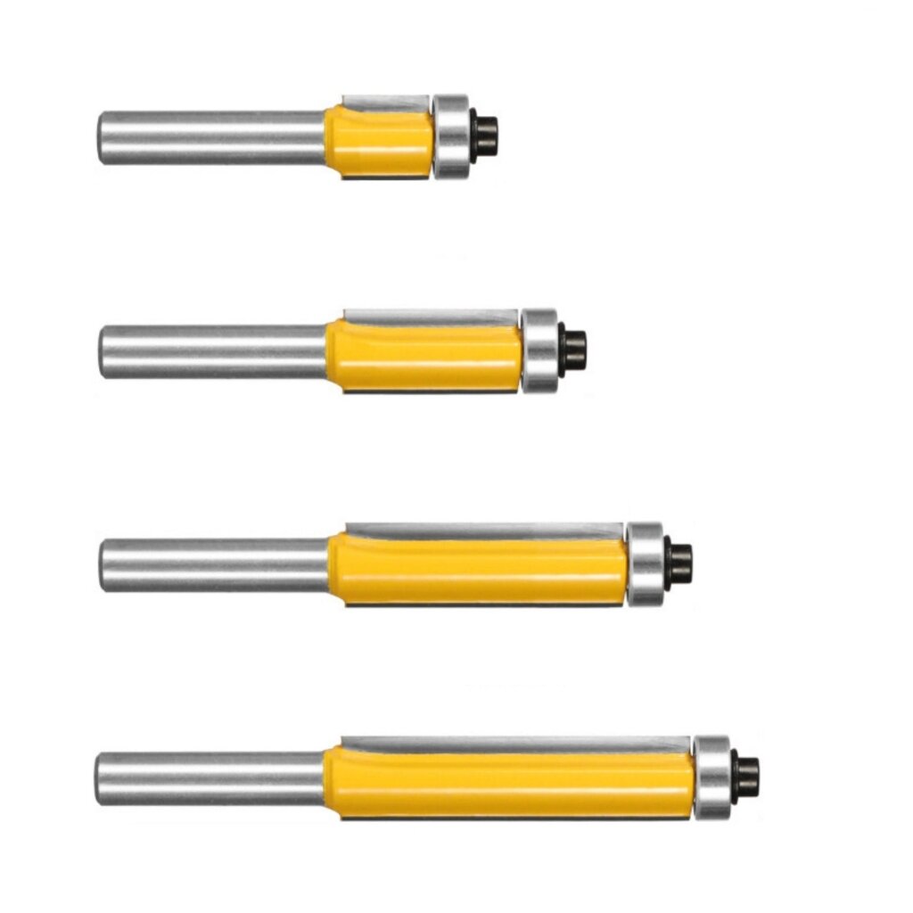 Высокоскоростная Фреза Для Заподлицо Обрезной Обработки С Шарикоподшипниковым Валом 8 мм Для Обрезки Древесины, Обрезки Кромок, Копирования Фанеры, Инструмента Из Твердых Пород дерева
