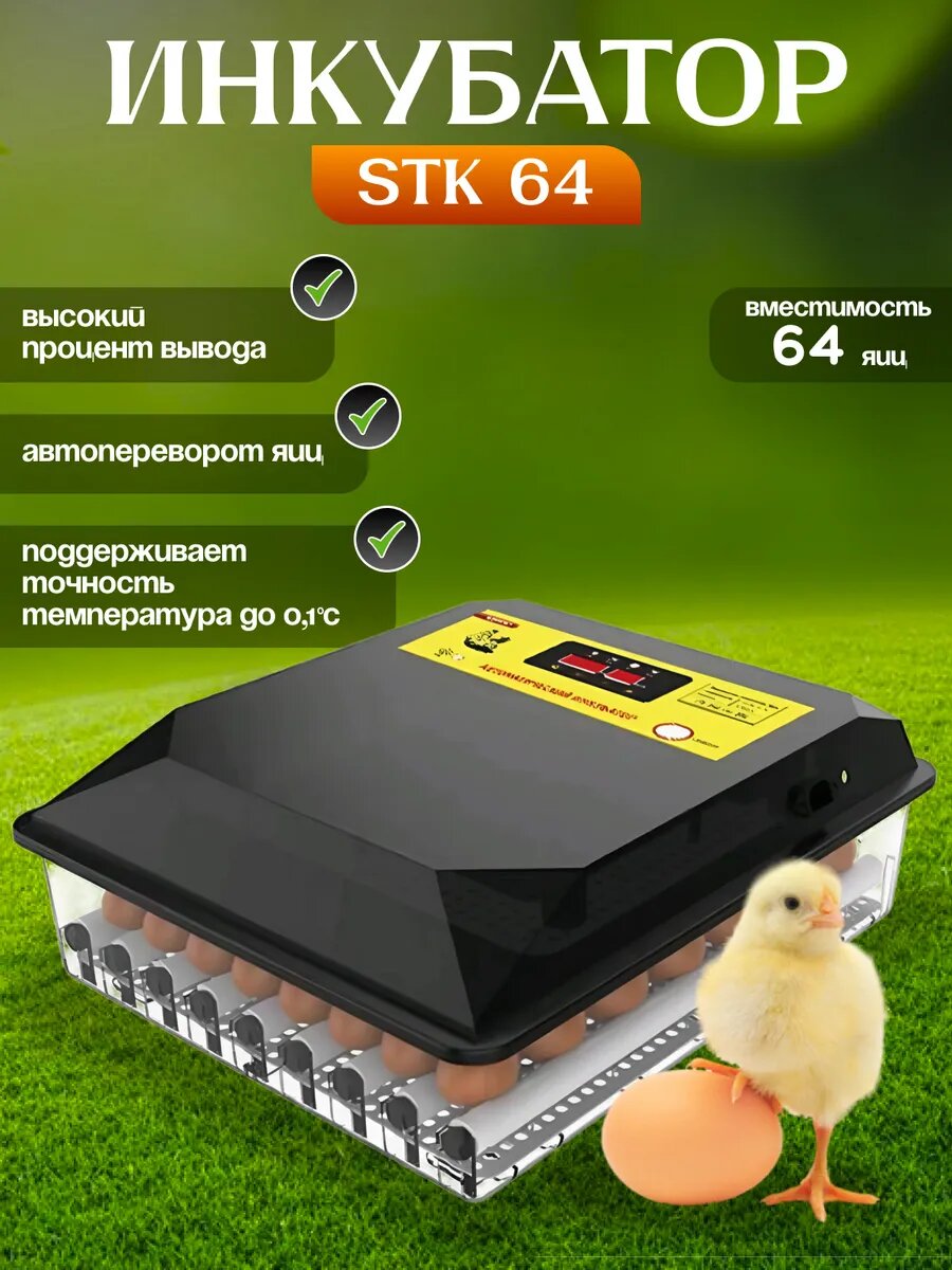 Инкубатор для яиц автоматический с терморегулятором "SITITEK 64"