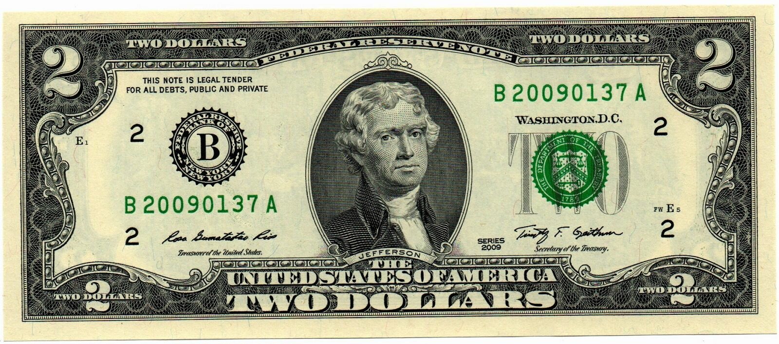 2 доллара 2009 год США 200901347