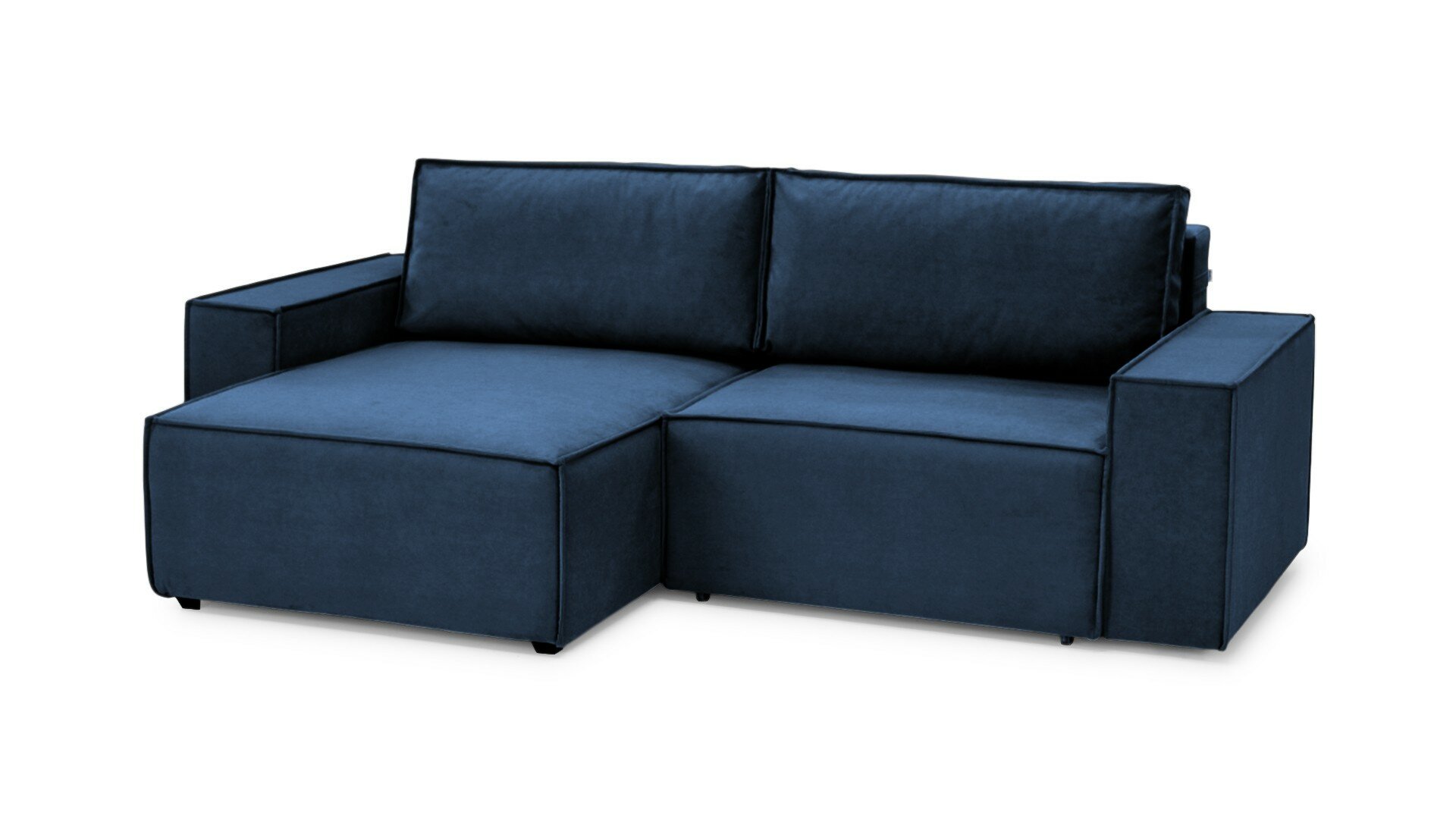 Диван с оттоманкой Софт 2 (малый) Velutto 54 NEW 240x150x80 см, синий Велютто, еврокнижка GOODFORM