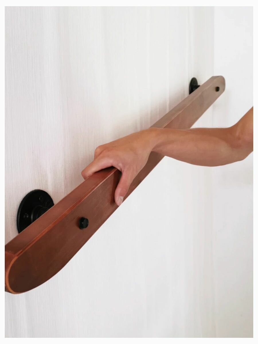 QIKIOB Поручень лестницы пристенный, деревянный