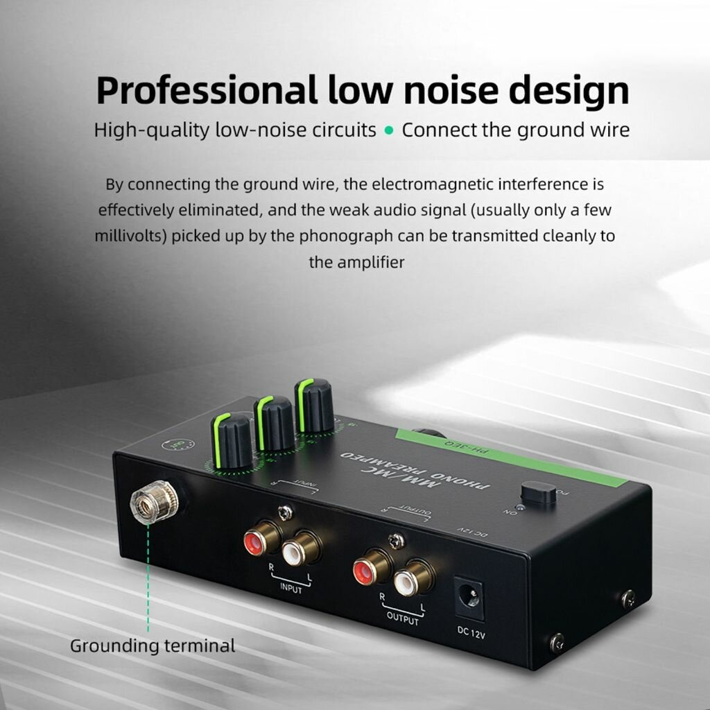 Аудио и аудиоаксессуары+Усилитель проигрывателя виниловых пластинок поддерживает двойной картридж MM / MC-европейский стандарт