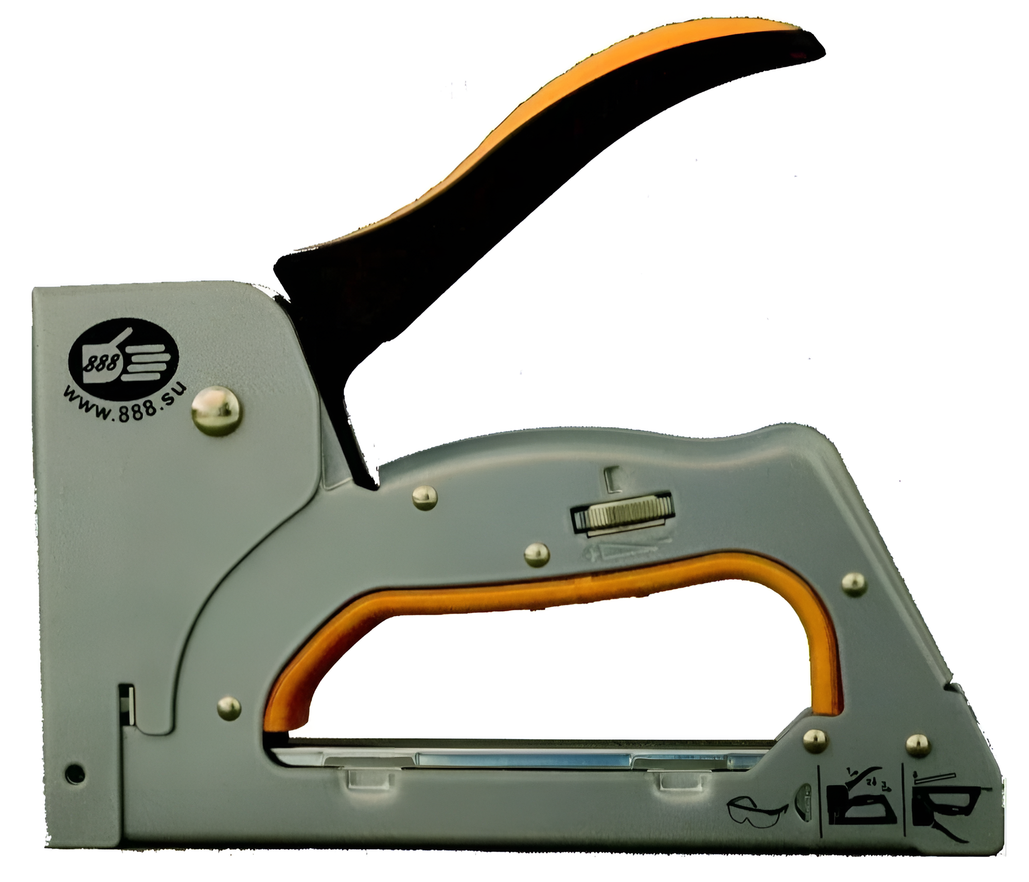 Степлер 4-14мм "888", регулируемый, металлический, скоба - 53, гвоздь -300