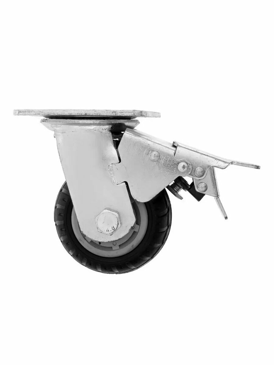 Поворотное колесо для тележек с тормозом, 100 мм