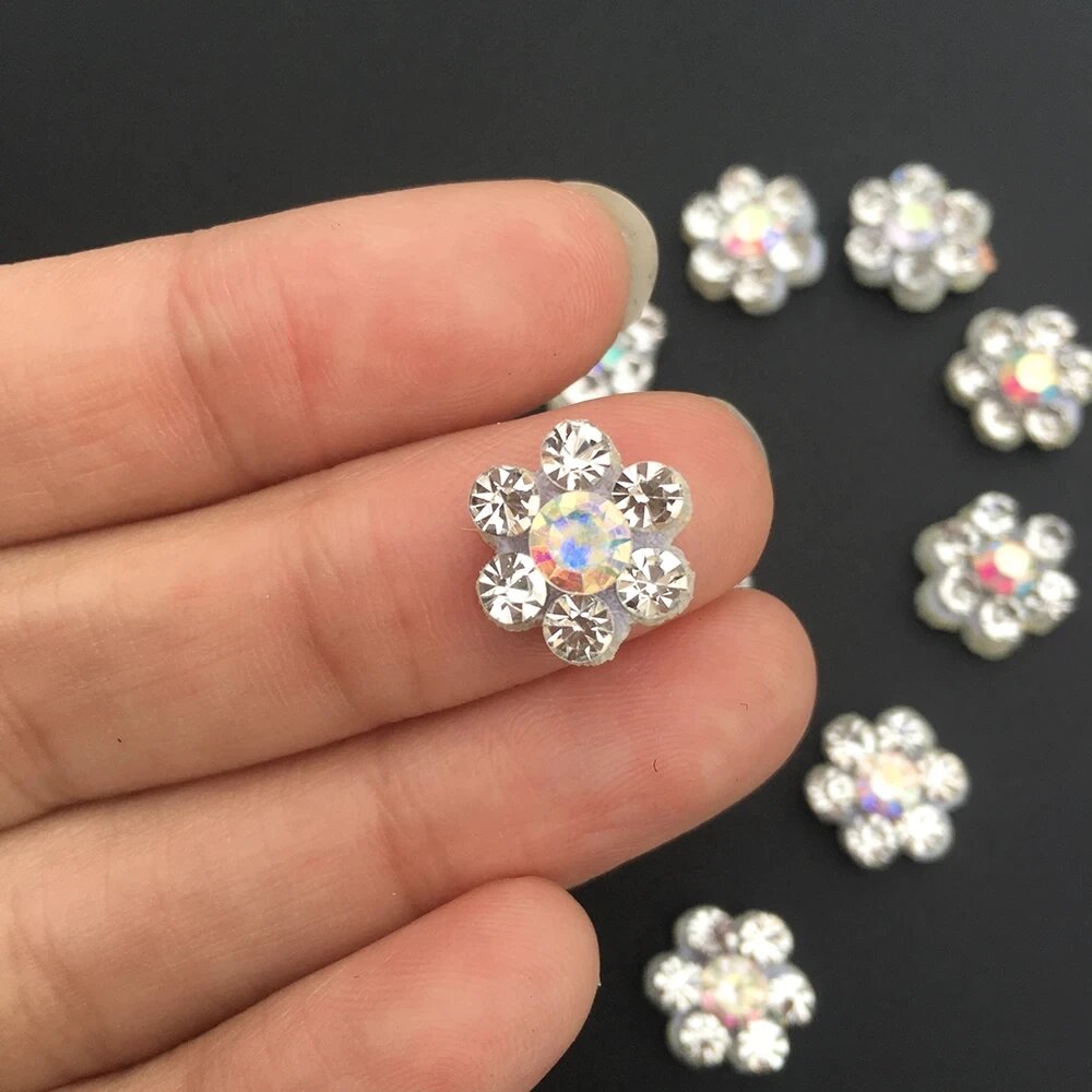 3D-аппликации из стекла для одежды, Change Tutto, 50 шт. Серебряный, whiteAB — фото 1