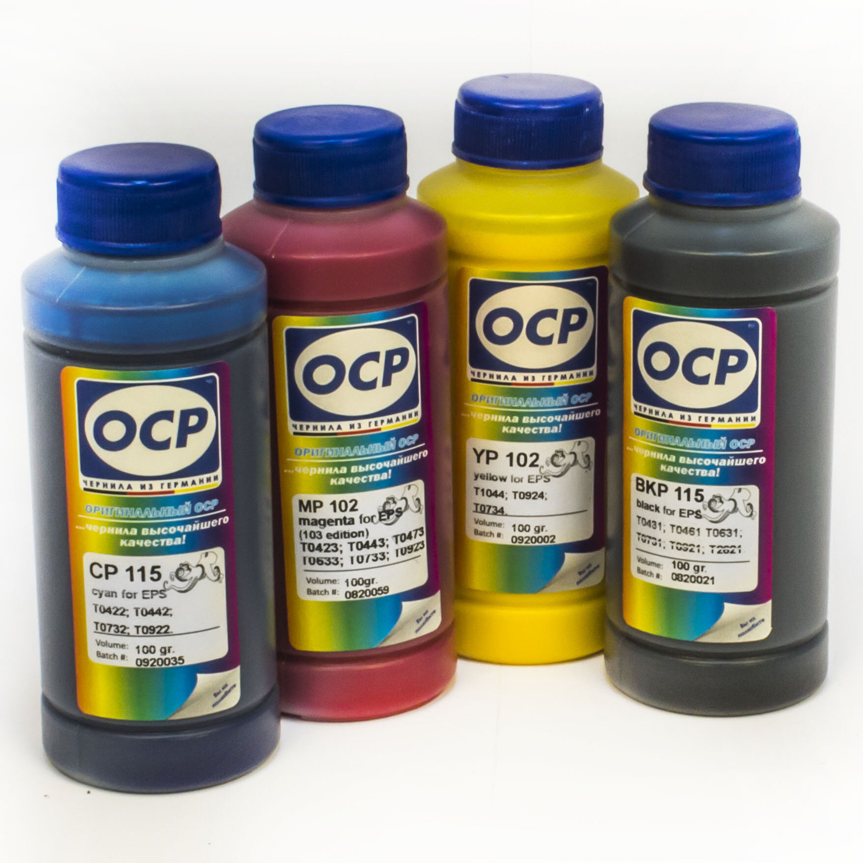 Пигментные чернила ОСР для DuraBrite принтеров Epson Stylus SX430W, S22, SX130, SX125, SX230, SX235W, L11160, L15150, L15160, L6460, L6490, TX210, CX3900, CX7300, CX4900, TX410 (ВКP/CP115, MP/YP102) 100х4