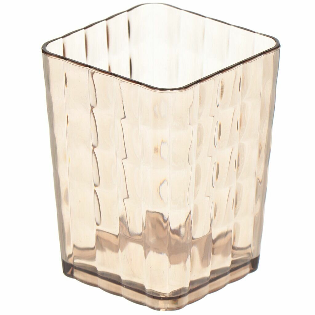 Стакан для зубных щеток Альтернатива Кристалл, пластик, 7.5x7.5x10 см, коричневый