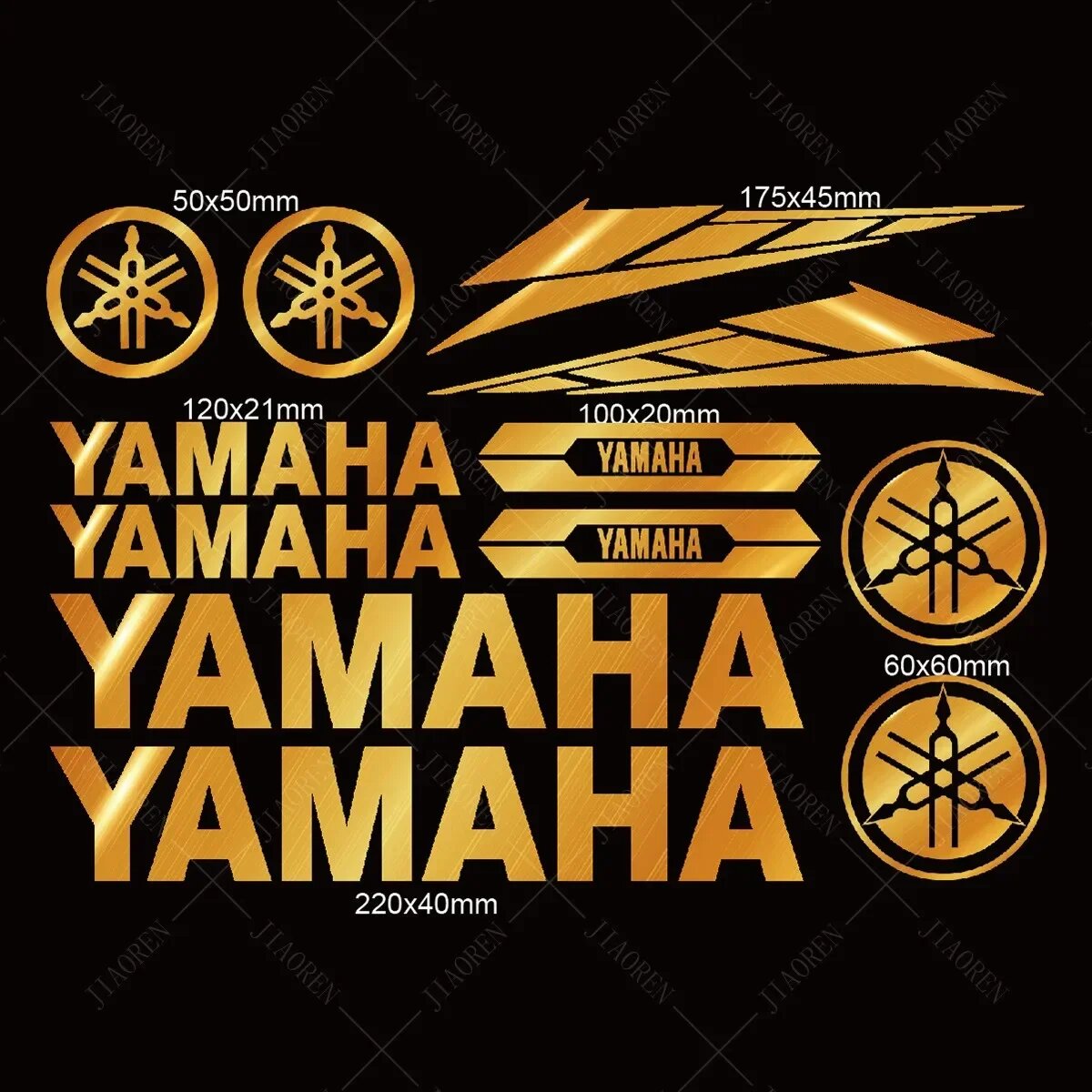 Наклейка Yamaha Bright Gold 3, комплект для мото/вело