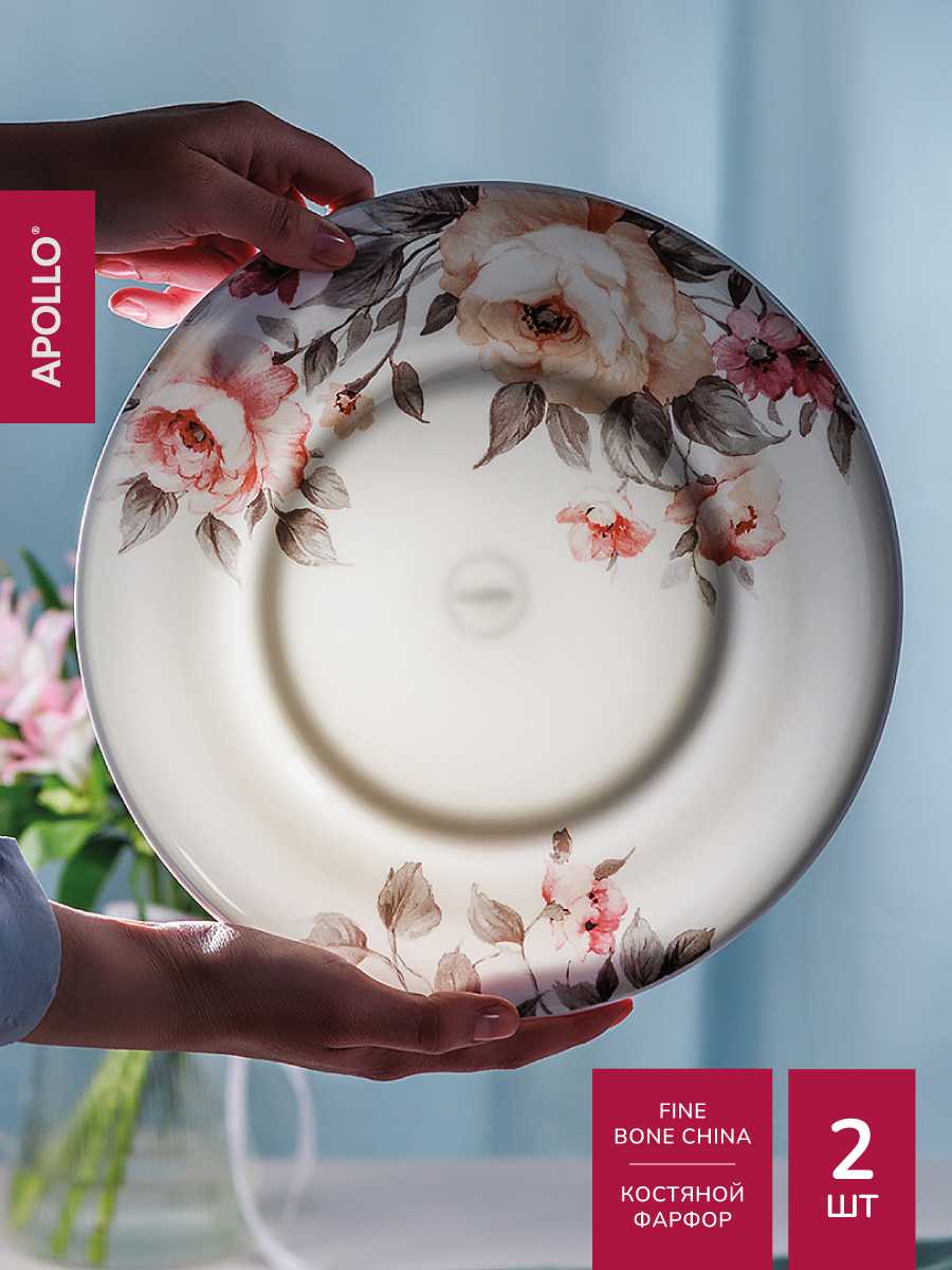 Набор тарелок обеденных 27 см 2 предмета Apollo, костяной фарфор