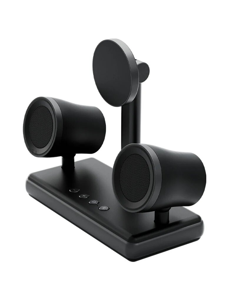 Беспроводная зарядная станция со стерео колонкой EnergEA MagAudio Stand, темно серый (Gunmetal)