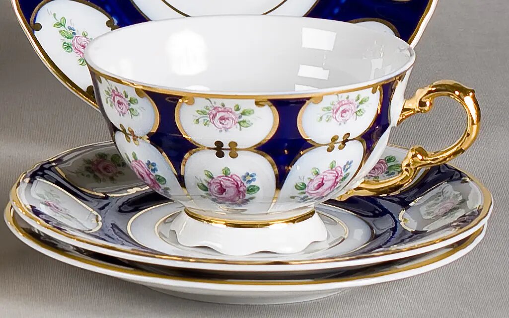 Набор чашек Leander "Соната" 0,2л, синий и зелёный