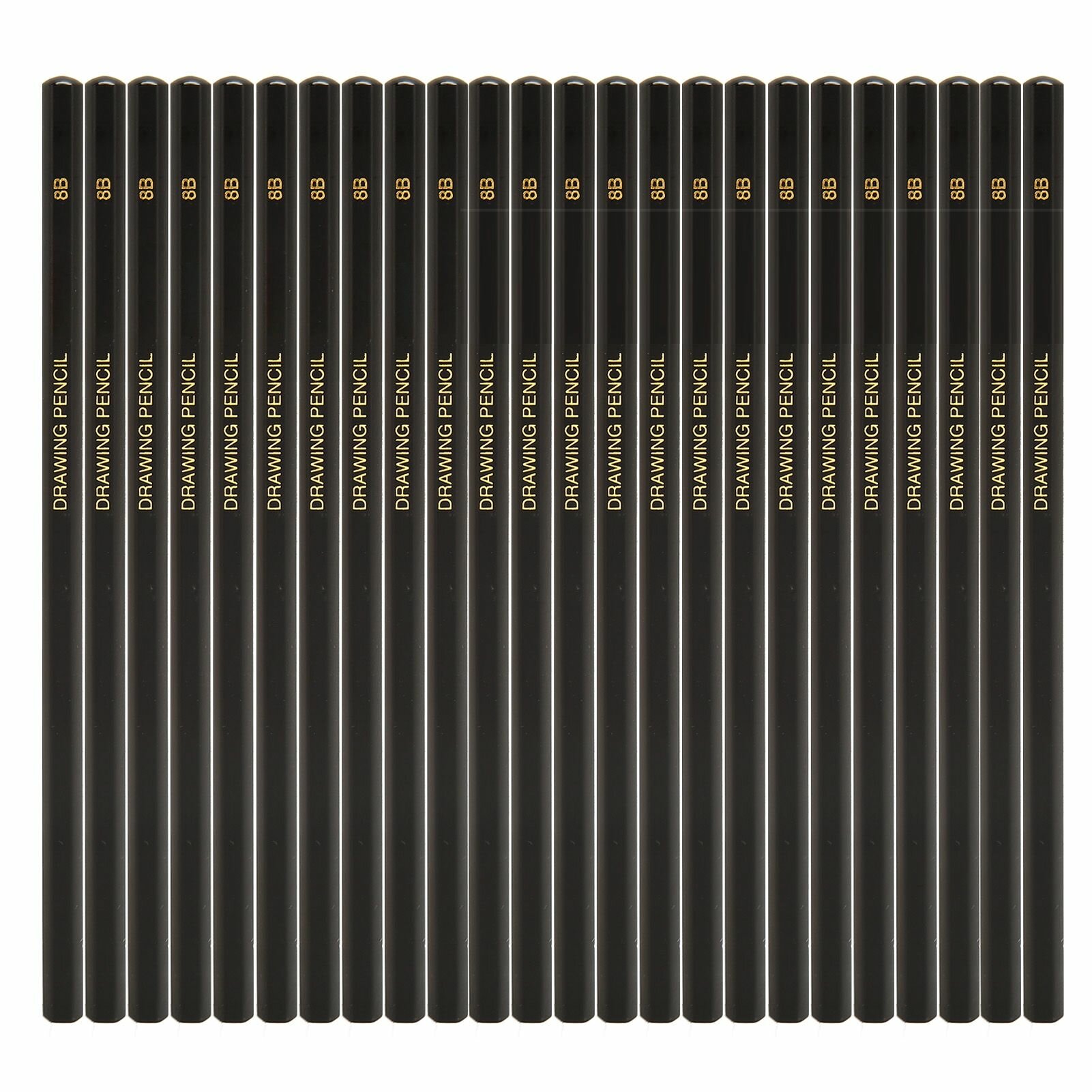 24 шт. карандаши для эскизов, графитовые шестиугольные барабаны, устойчивые к разрыву, универсальные карандаши для рисования для студентов, начинающих художников 8B