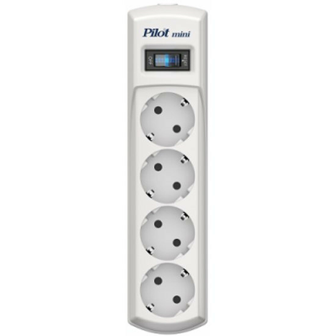 Сетевой фильтр Zis Pilot Mini 4 розетки (евро с заземлением), 10А/2.2кВа, автомат, 5 м (Pilot Mini 5M)