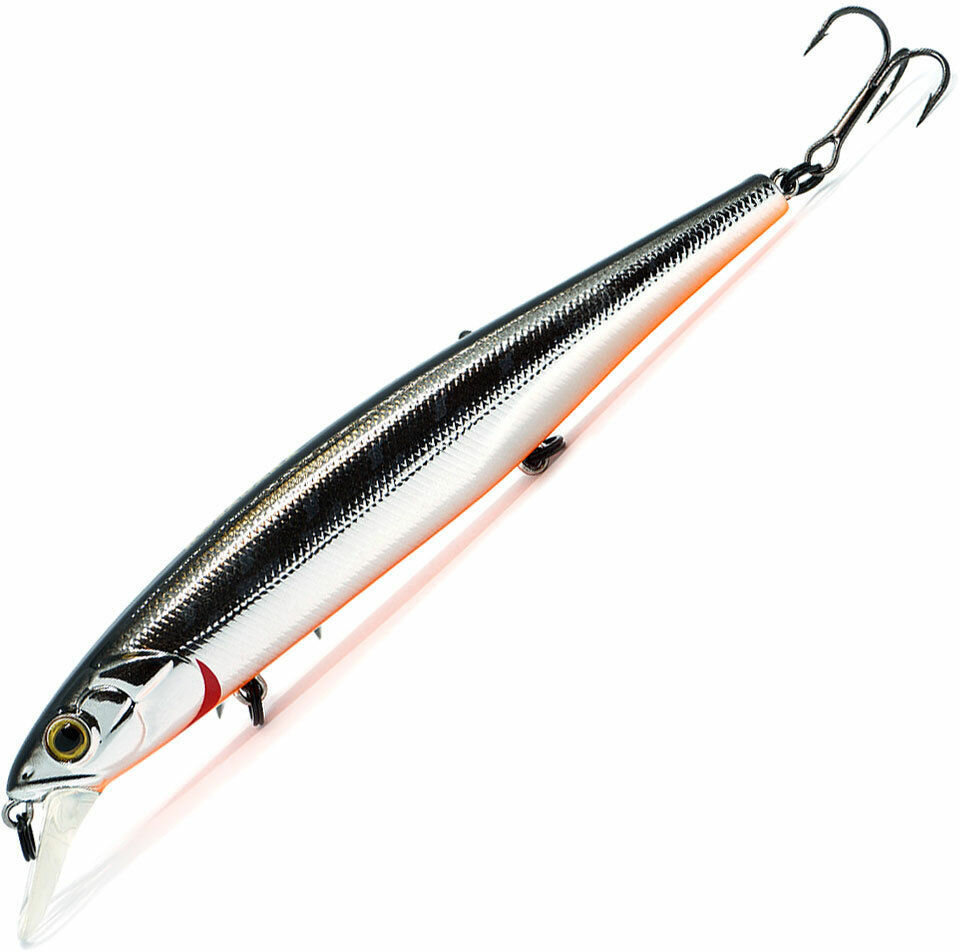 Воблер KOSADAKA Squad XS SBL 22.1g, минноу, суспендер, система дальнего заброса, серебристый