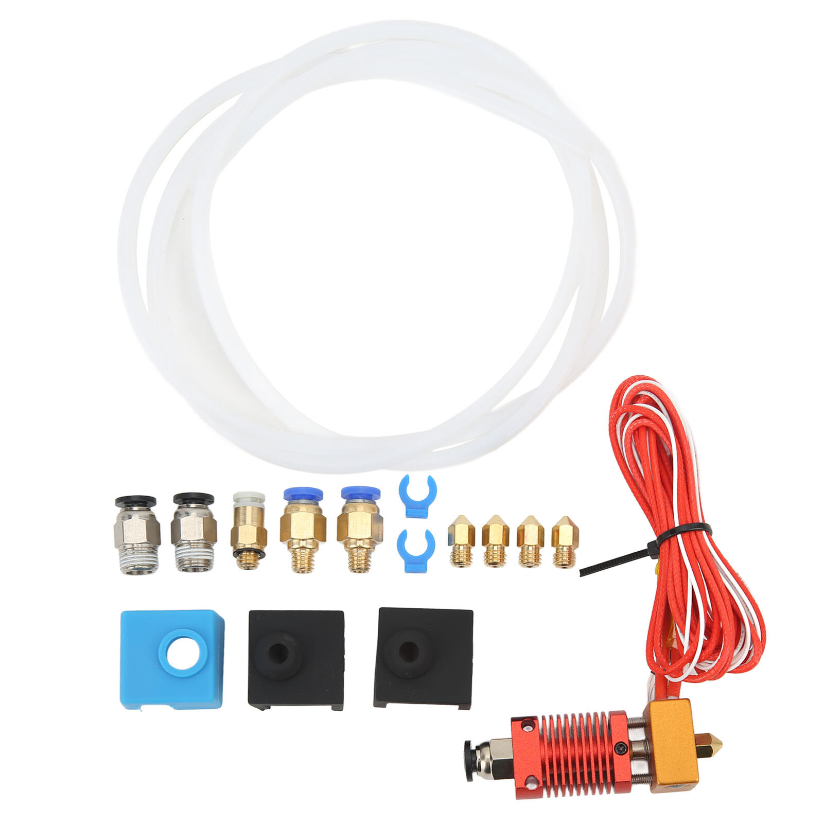 Собранный комплект Hotend для Ender 3 с пневматическими фитингами, термисторным нагревательным элементом и соплом MK8