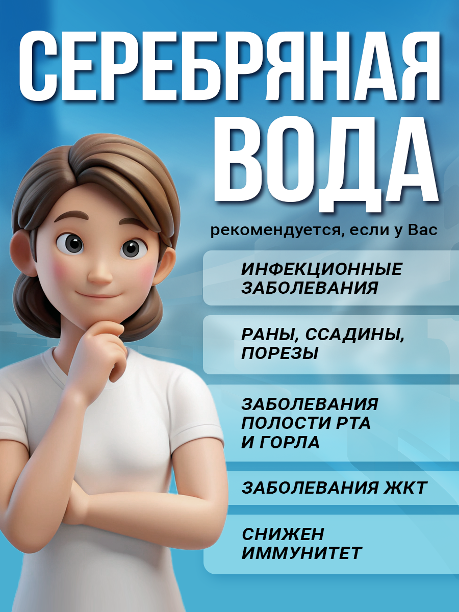 Серебряная вода (спрей) НТК Жизненная Сила 100 мл, Антисептическое действие — фото 1