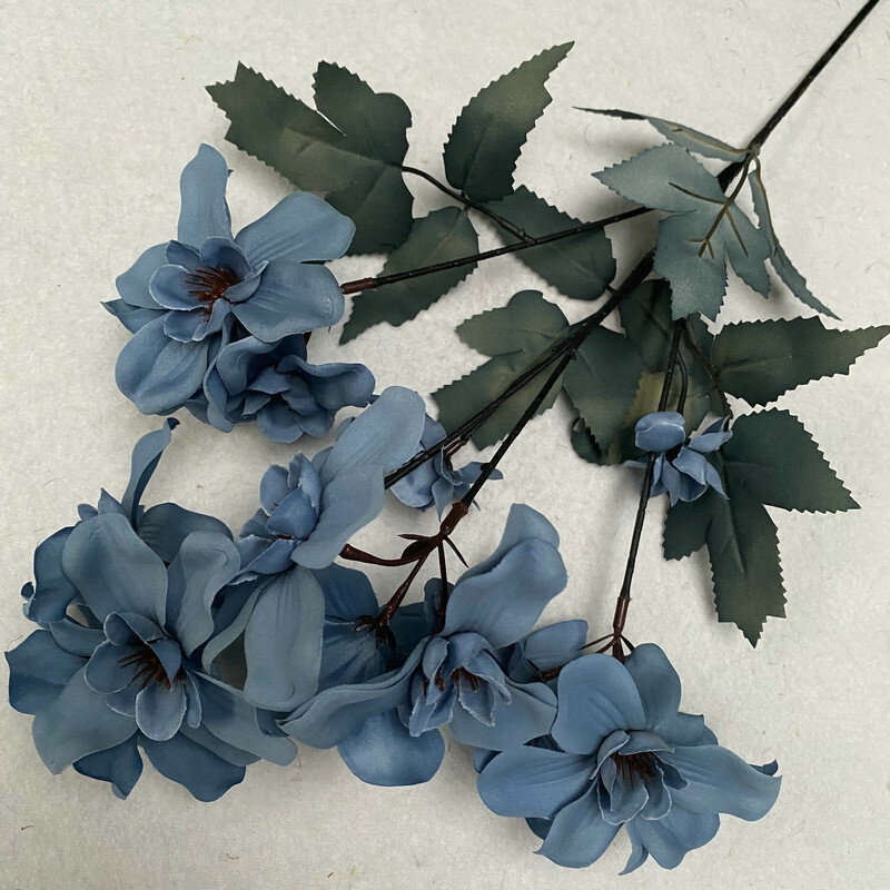 Настенное украшение realistic velvet orchid искусственные цветы для декора дома подарок, синий