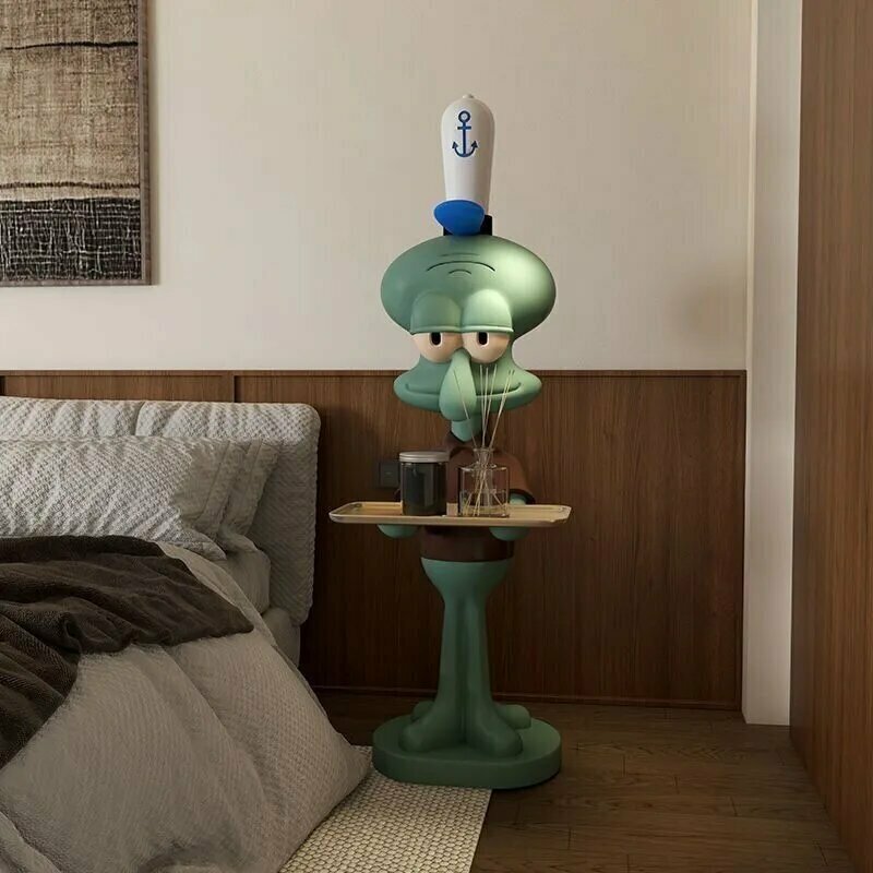 Журнальный стол "Сквидворд" ДПК, квадратный, синий/зелёный, 28x29x100см