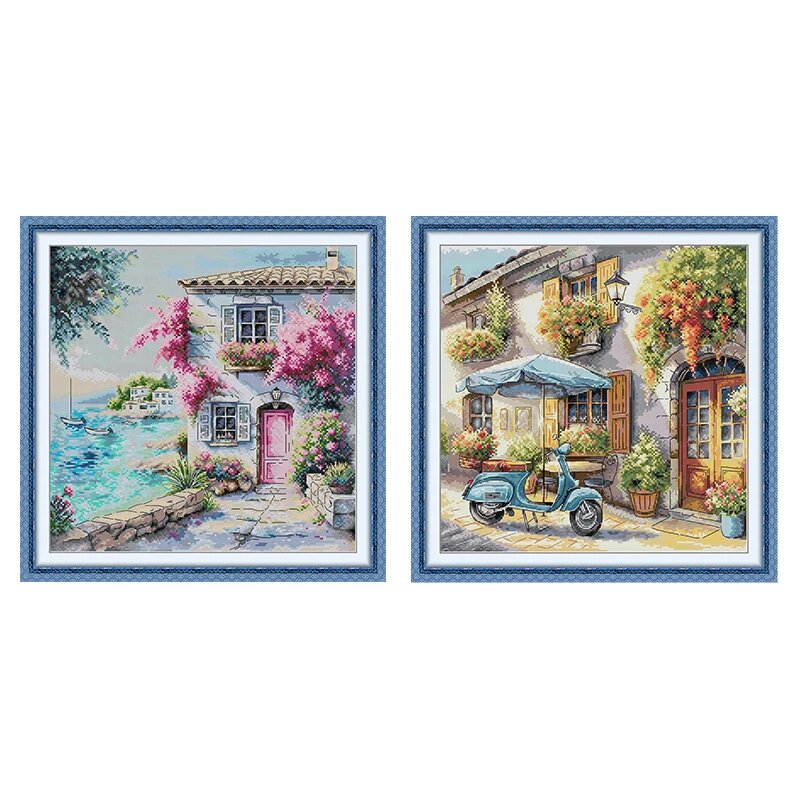 Набор для вышивки крестом Joy Sunday, пейзаж 2 sets, 14CT blank canvas