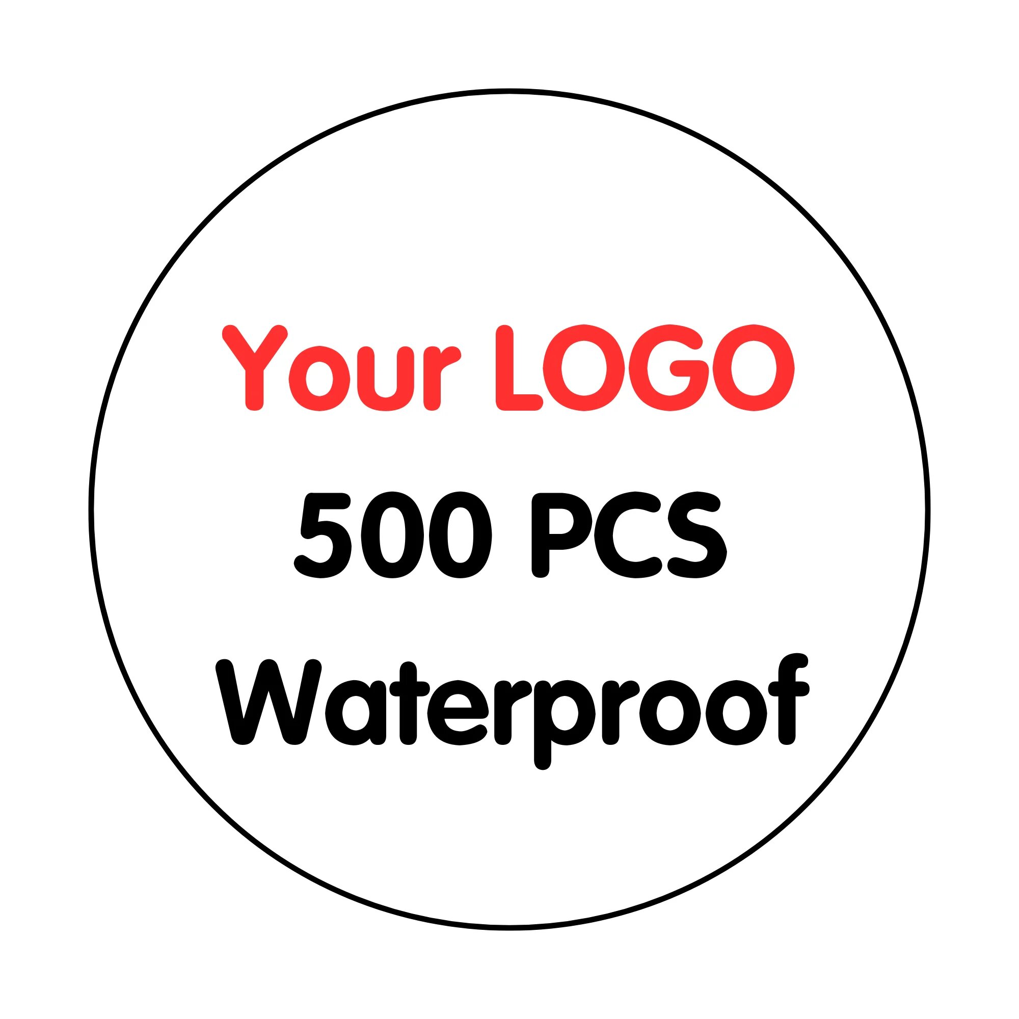Круглые наклейки с логотипом, 4см, 500 шт, Waterproof