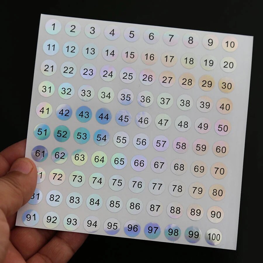 Наклейки для гель-лака 1-100, Цвет: 1Pc