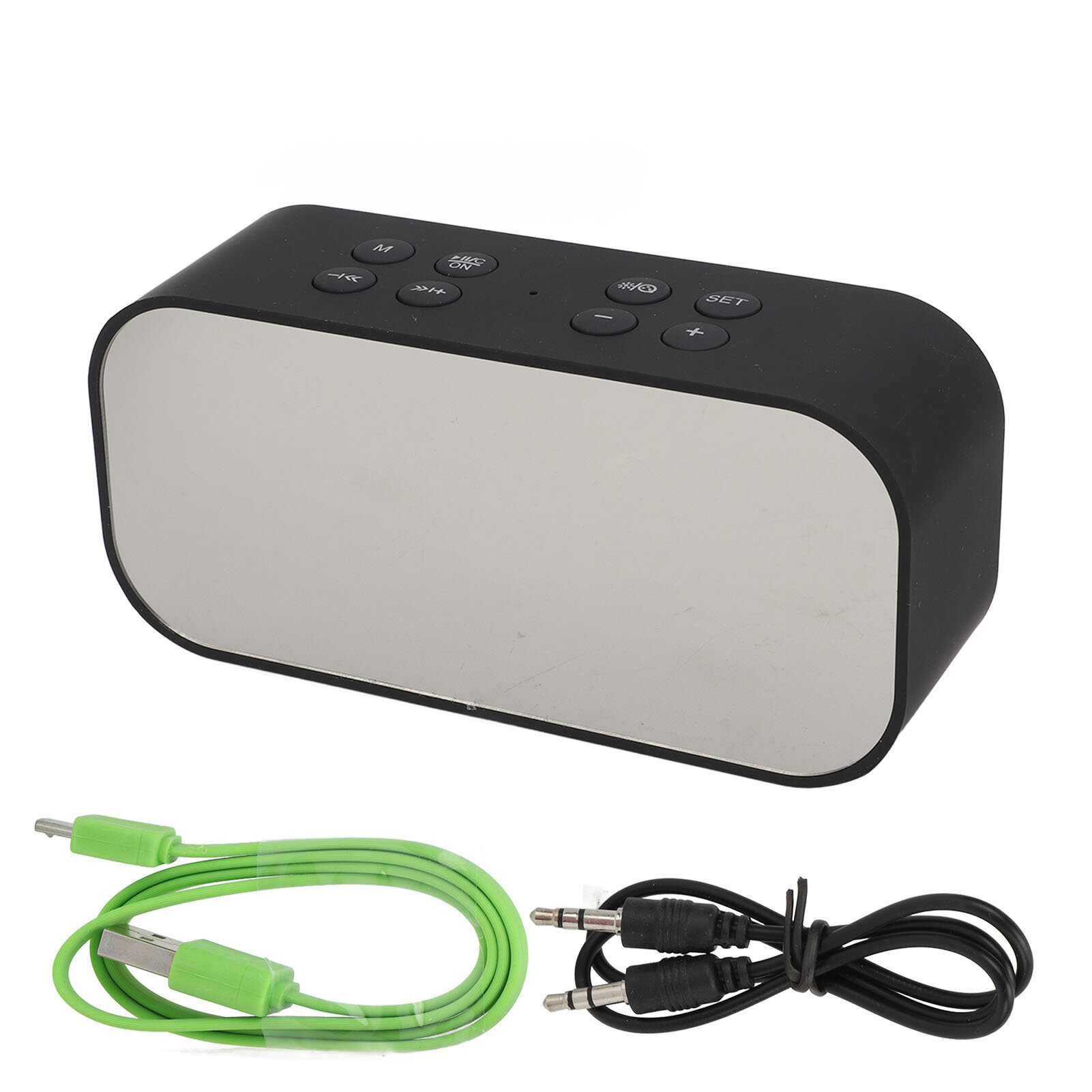 2-в-1 беспроводной динамик-будильник с Mega Bass (черный)