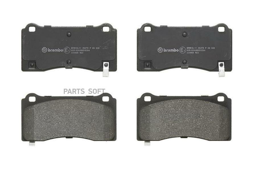 BREMBO P 09 028 колодки тормозные дисковые TESLA MODEL Y (5YJY) EV Привод на все колеса 2019-