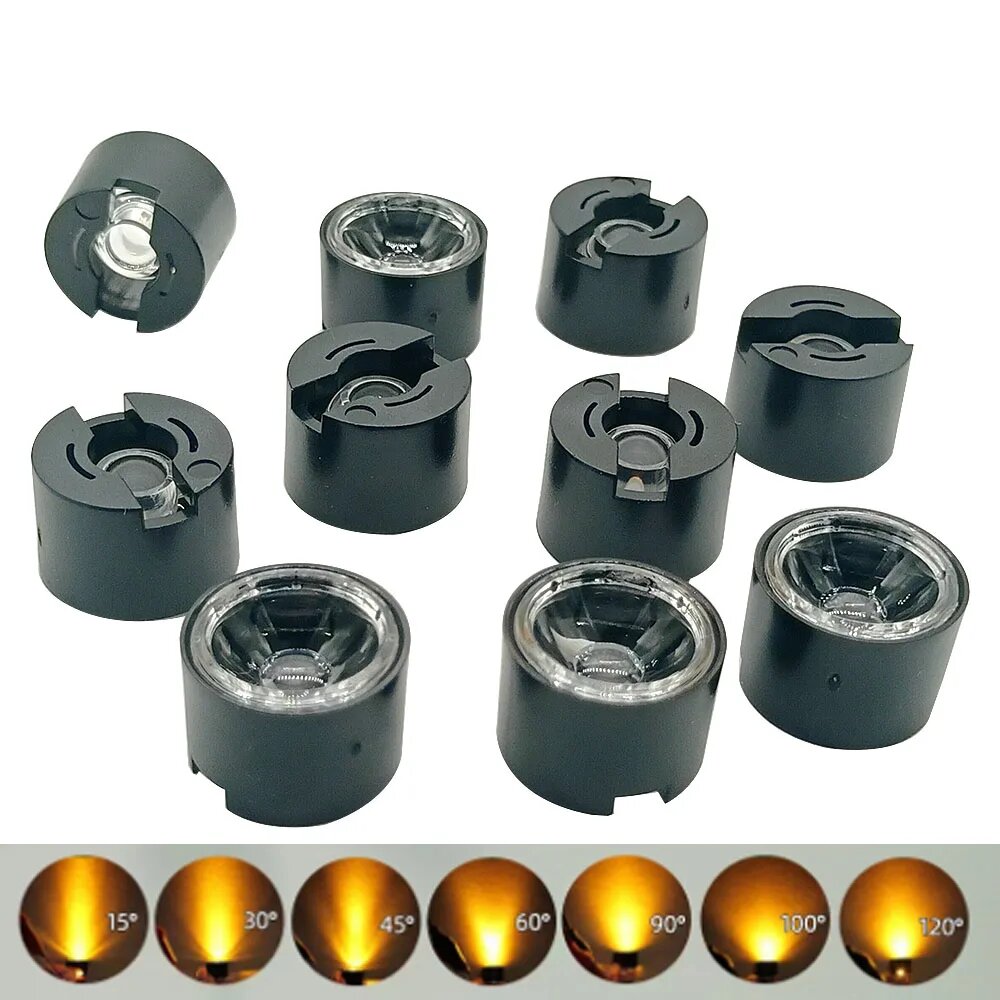 LED-линзы TAKEY 50 шт, 15/16/19/22 мм, 15/25/30/45/60/90/120 градусов 15 x 9.8H, 15degree