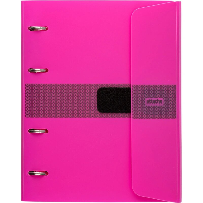 Бизнес-тетрадь со смен. блоком 120л, кл, А5, Розовый, пропилен. обл. на липучке