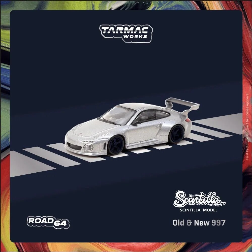 Машинка Tarmac works 1/64 Old & New 997 Gray Metallic Литой под давлением автомобильной модели