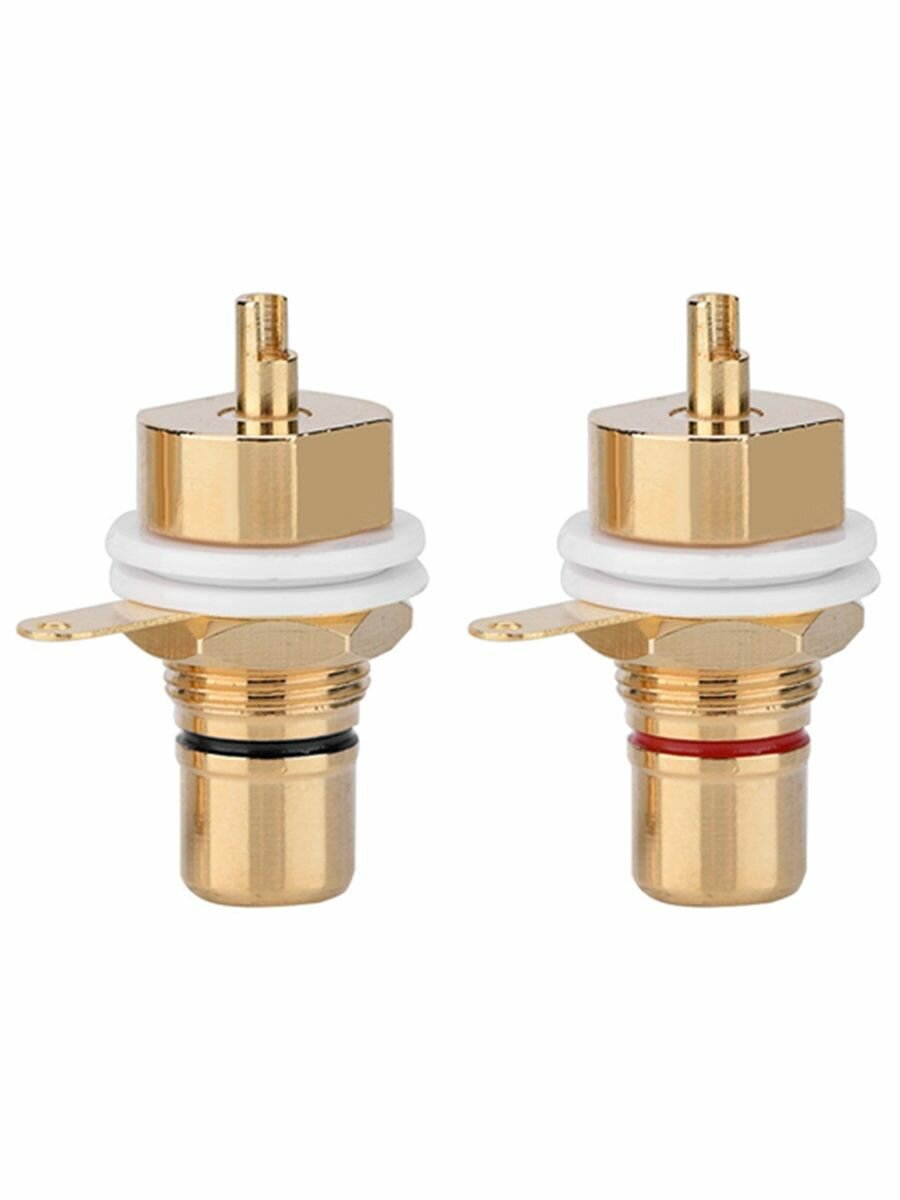 Позолоченные медные аудиоразъемы RCA 2 шт. Гнездовой разъем для монтажа на панели Аудиоразъемы RCA