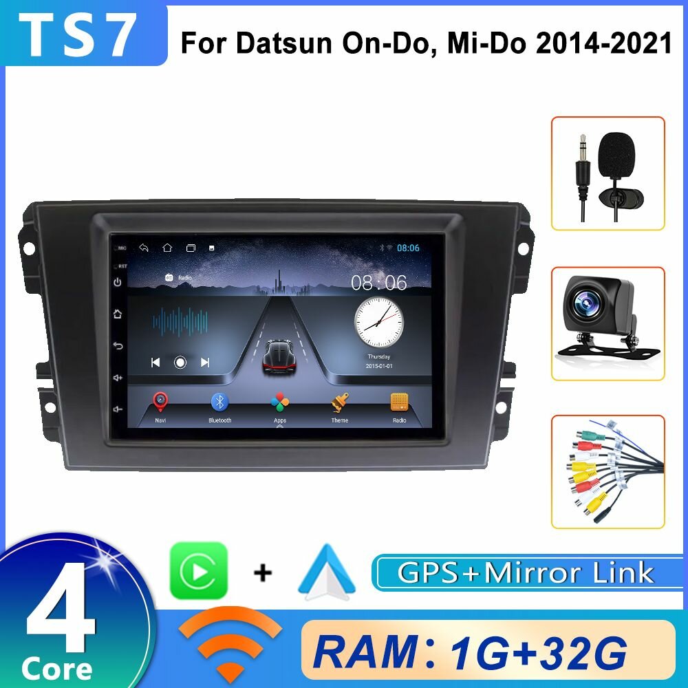Штатная магнитола TS-7 1+32GB DATSUN on-DO mi-DO 2014+, датсун он-до, датсун ми-до магнитола Android, головное устройство, мультимедиа