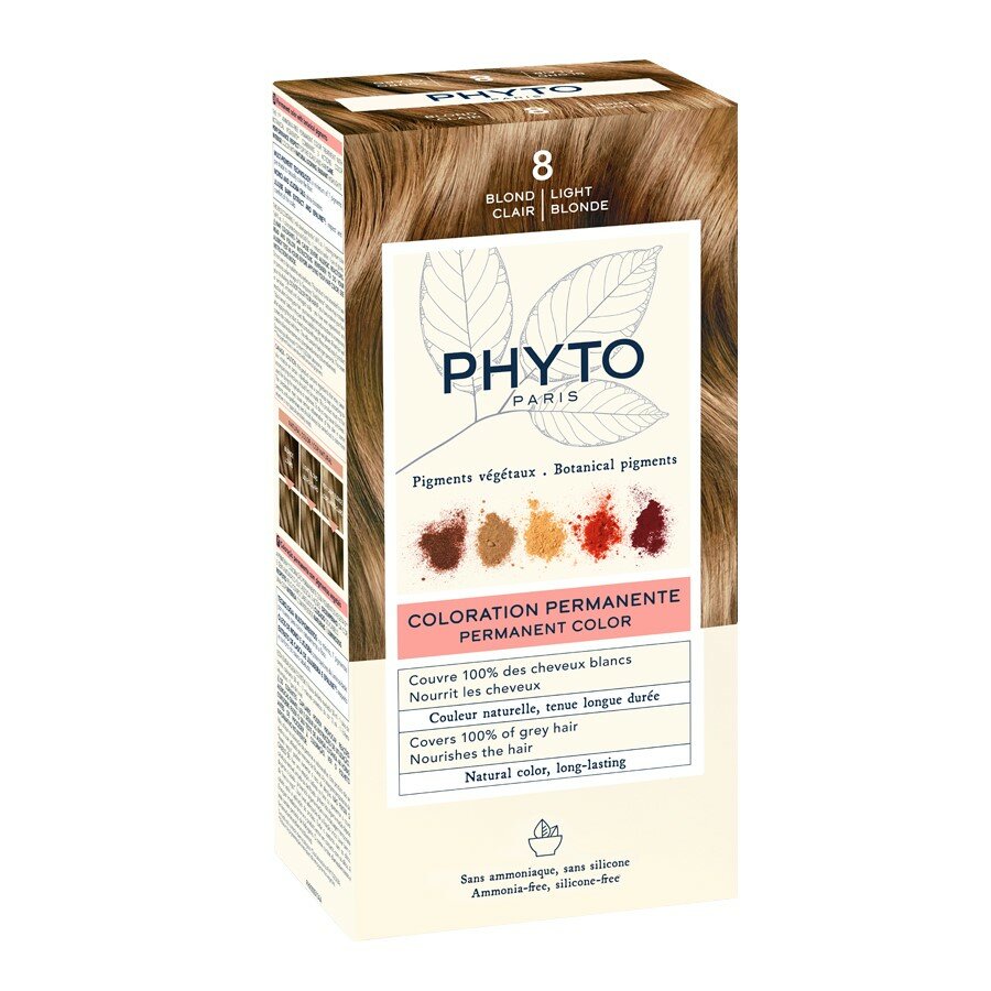 Phyto крем-краска для волос в наборе тон 8/светлый блонд/