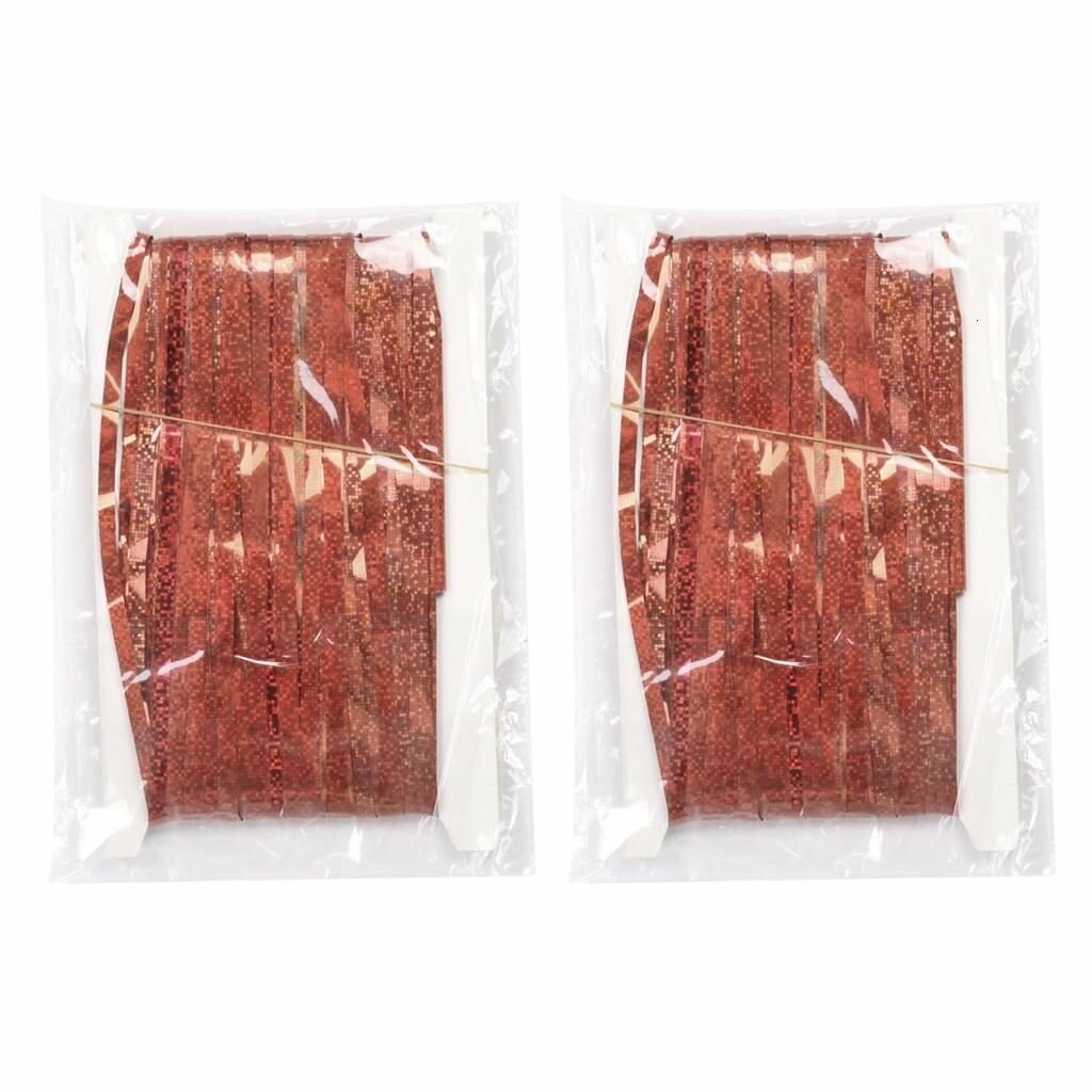 Лазерный занавес (2шт, розово-золотой, дождевой шелк)