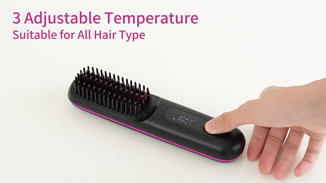 Беспроводная портативная прямая расческа для волос. Отрицательный ион.
