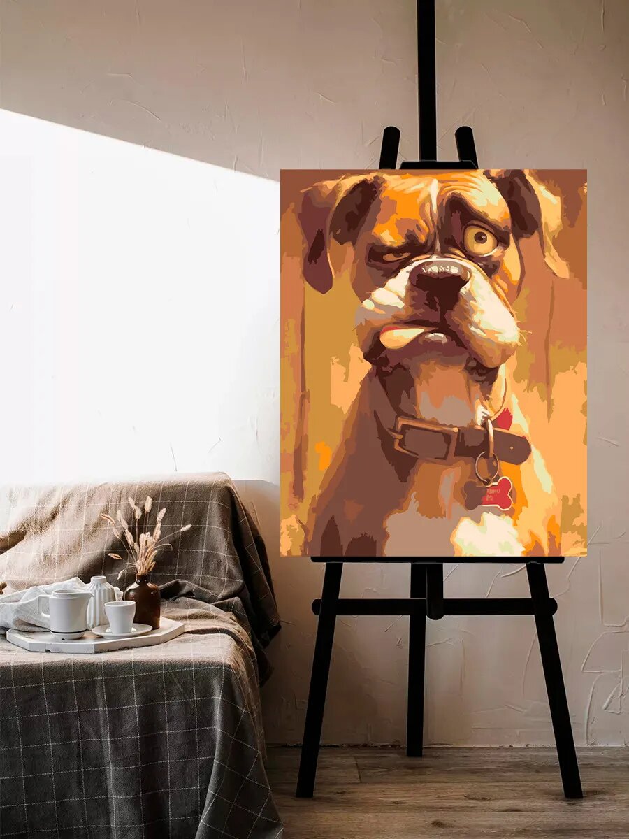Картина по номерам Мультяшный Английский Бульдог Собака